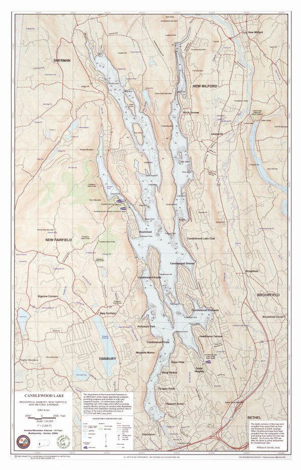 Candlewood Lake Depth Chart – DEEP Store